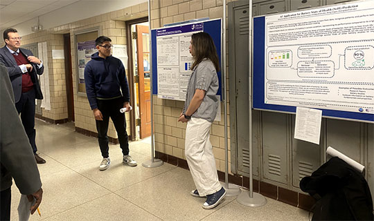 Students display posters on machine learning during AI Week | Alfred ...